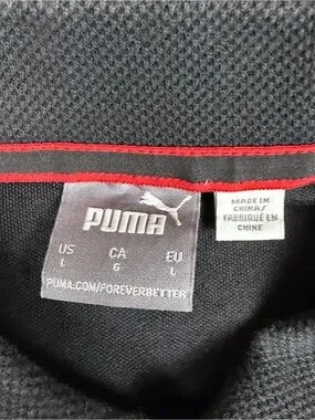 Puma | Shirts | Ferrari X Puma Polo Mens Large Black With White Trim ...
